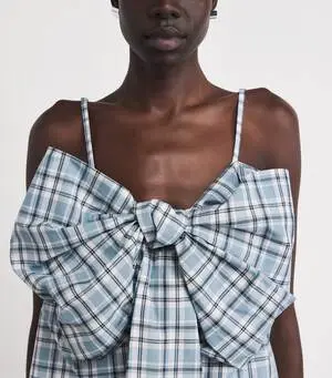 Acne Studios Cotton Check Bow Blouse