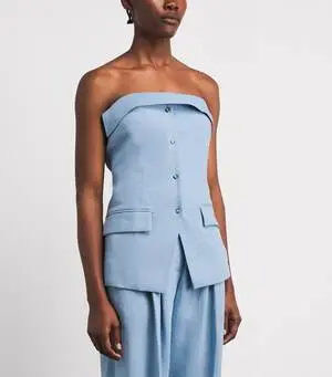 Nanushka Maleah Strapless Tailored Top - Blue