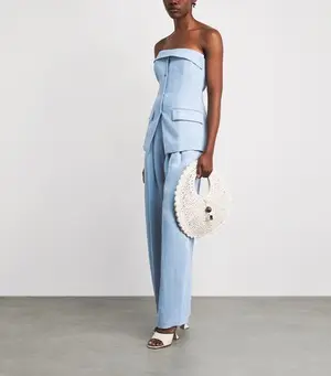 Nanushka Hettie Pleated Barrel-leg Linen Blend Trousers