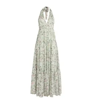 Alice + Olivia Embroidered Floral Maxi Dress