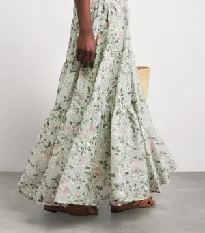 Alice + Olivia Embroidered Floral Maxi Dress