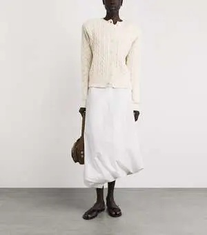 RÓHE Merino Wool-cotton Cable Knit Cardigan