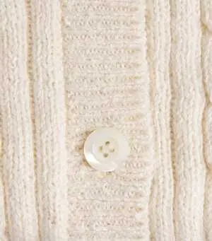 RÓHE Merino Wool-cotton Cable Knit Cardigan