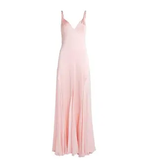 Alice + Olivia Satin Andrina Maxi Dress - Pink