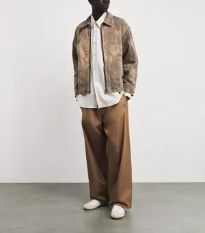 Issey Miyake S Cotton Elements Jacket With Classic Collar And Zip Up Closure
