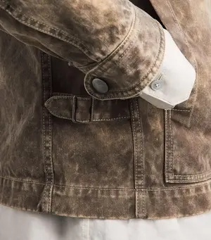 Issey Miyake S Cotton Elements Jacket With Classic Collar And Zip Up Closure