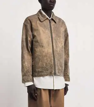 Issey Miyake S Cotton Elements Jacket With Classic Collar And Zip Up Closure