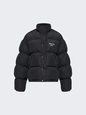 Balenciaga Quilted Puffer Jacket With High Neck And Logo Embroidery