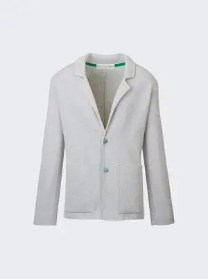 GOD'S TRUE CASHMERE Knit Travel Blazer Zinc Grey And Emerald