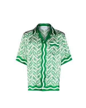 Casablanca Ping Pong Monogram Silk Shirt