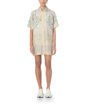 Casablanca Le Labyrinthe Printed Silk Shirt Dress