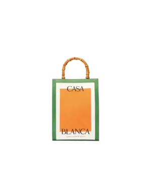 Casablanca Casa Canvas Tote Bag With Bamboo Handle - Multicolor