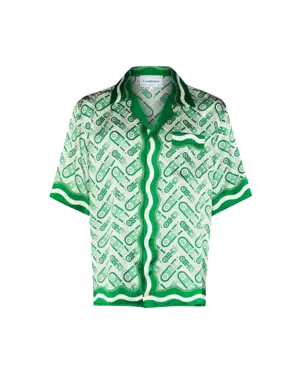 Casablanca Ping Pong Monogram Silk Shirt