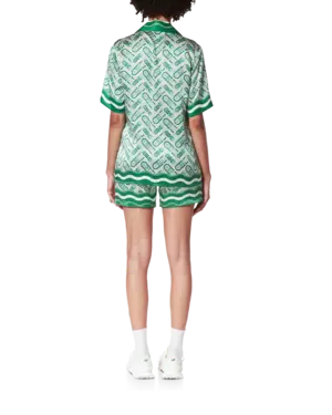 Casablanca Ping Pong Monogram Silk Shirt