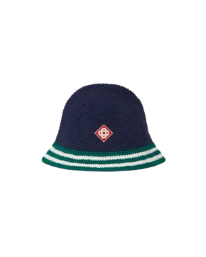 Casablanca Striped Crochet Bucket Hat - Multicolor
