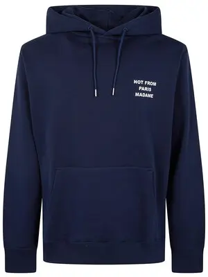 Drole De Monsieur Bold Slogan Hoodie - Blue