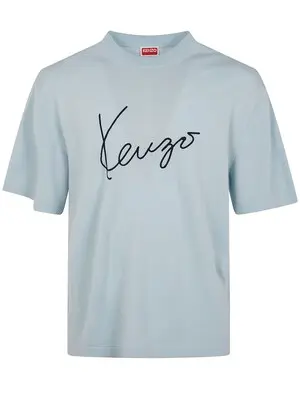 Kenzo T-shirt Wool " Signature - Blue