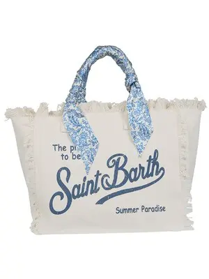 MC2 SAINT BARTH MC2 SAINT BARTH Foulard Print Tote Bag White