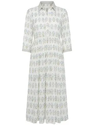 UPAVITA Midi Dress With Short Sleeves And Floral Print