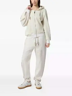 Philipp Plein Zip-up Hoodie With Crystal Embellishments