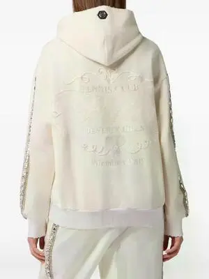 Philipp Plein Zip-up Hoodie With Crystal Embellishments