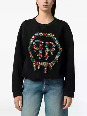 Philipp Plein Open-back Embellished Sweatshirt
