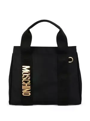 Moschino Plaque Tote Bag - Black