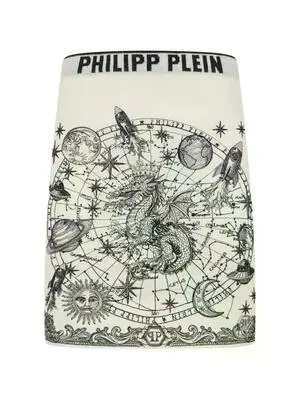 Philipp Plein Zodiac Print Knitted Mini Skirt