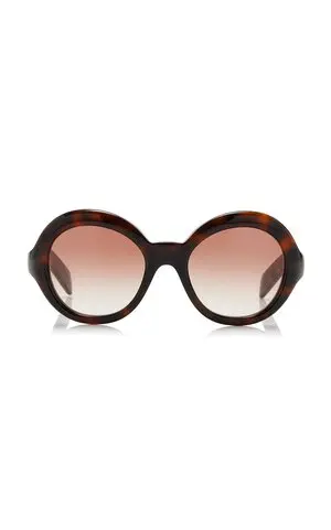 Prada Round Frame Acetate Sunglasses - Brown