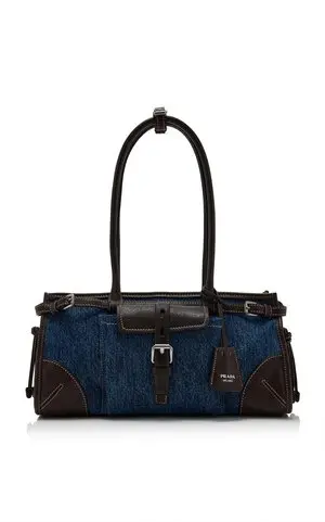 Prada Bonnie Medium Denim Bag - Blue