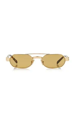 Miu Miu Aviator Frame Metal Sunglasses - Brown