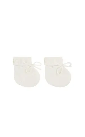 MARIE-CHANTAL Cashmere Booties With Embroidered Angel Wings - Ivory
