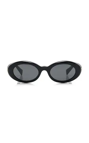 Miu Miu Round Frame Acetate Sunglasses - Black