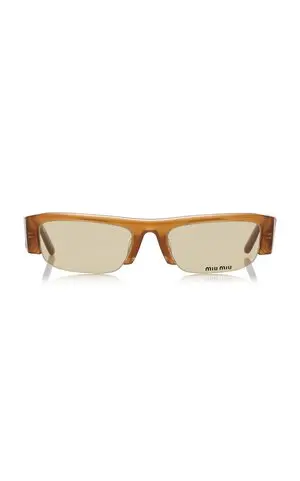 Miu Miu Square Frame Acetate Sunglasses - Brown