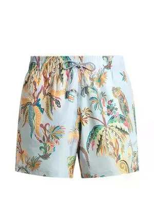 Etro Palm Tree-print Swim Shorts
