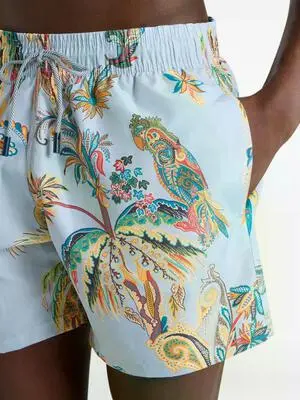 Etro Palm Tree-print Swim Shorts