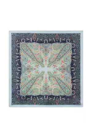 Etro Paisley-print Silk Pocket Square Scarf - Blue