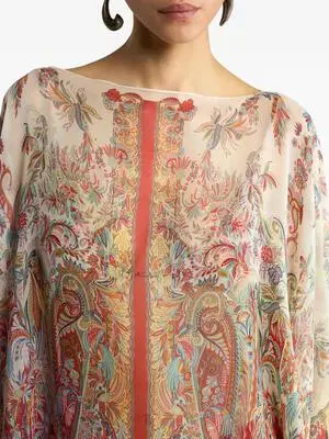 Etro Paisley Silk Poncho