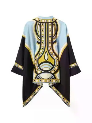 La DoubleJ Sanctuary Placed Silk Twill Shirt - Black