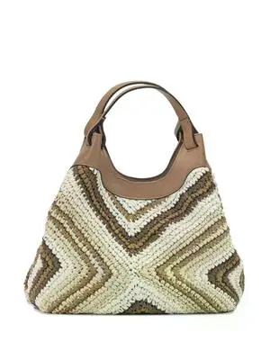 GIANNI CHIARINI Woven Chevron Tote Bag