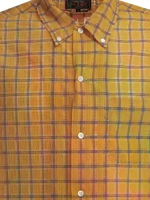 BEAMS Check-pattern Shirt - Orange