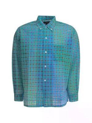 BEAMS Check-pattern Button-down Shirt - Blue