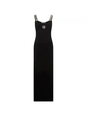 Philipp Plein Hexagon Logo Maxi Dress