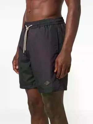 LOW BRAND Logo Patch Drawstring Swim Shorts - Black