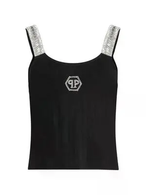 Philipp Plein Embellished Rib Knit Tank Top
