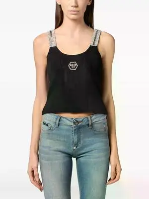 Philipp Plein Embellished Rib Knit Tank Top