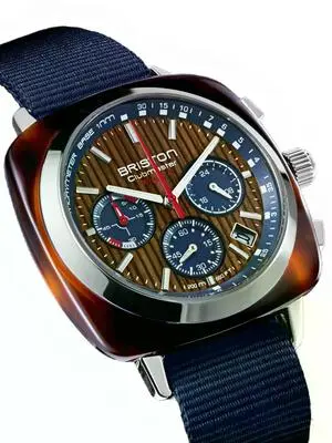 BRISTON Clubmaster Regatta 42mm Chronograph Watch - Brown