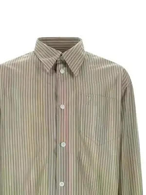 AMI Paris Vertical Stripe De Coeur Embroidered Shirt