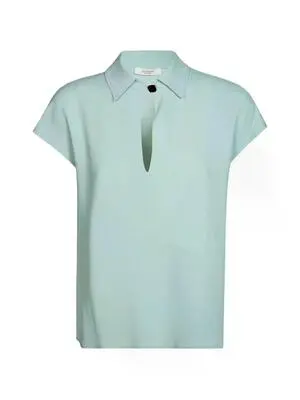 GLANSHIRT Short Sleeve V-neck Blouse