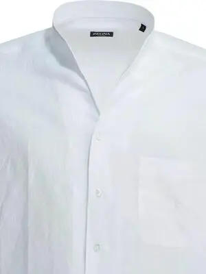 Zegna Mandarin-collar Chest-pocket Shirt